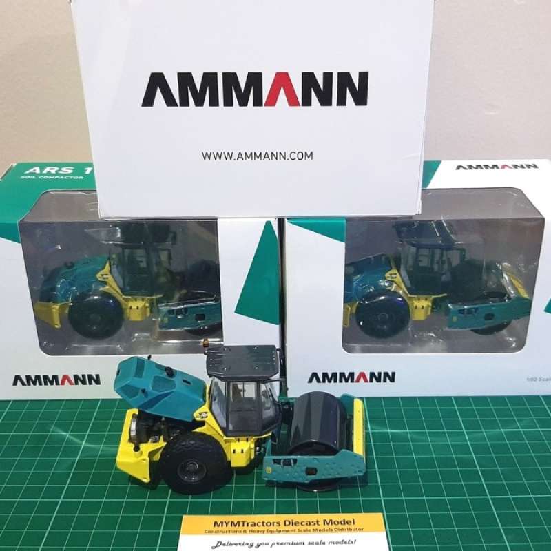 Jual Diecast Miniatur Alat Berat Ammann Ars110 Soil Compactor (1:50) Di ...