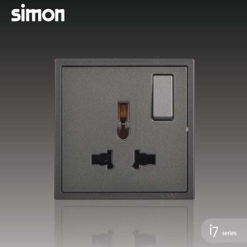 Promo Simon i7 Stop Kontak MultiStandard with Switch-Warna Grey (No ...