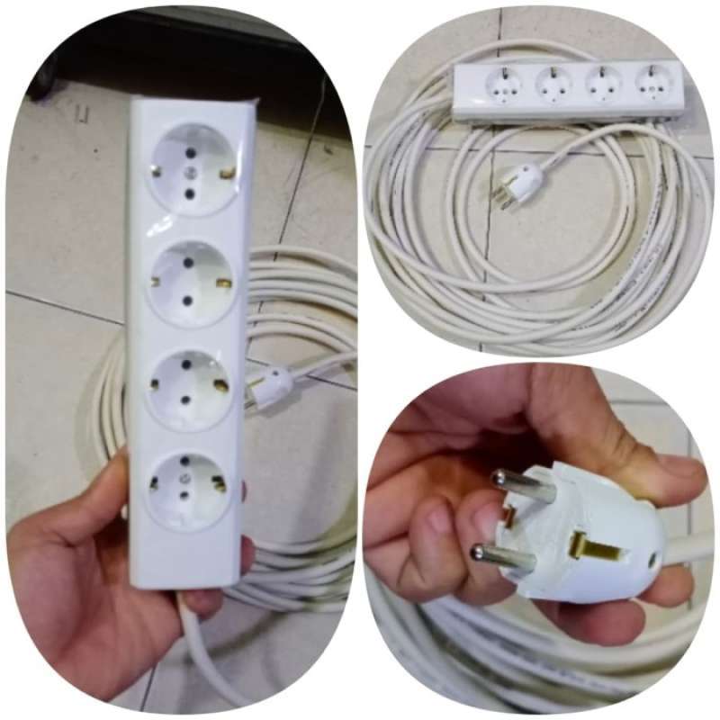 Promo stopkontak siap pakai Broco 4 Lubang kabel eterna 2x1,5mm 10m - 30m Diskon 23% di Seller ...