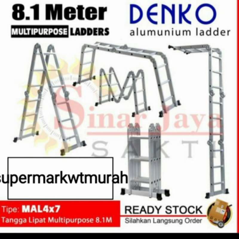 Promo Tangga Lipat Alumunium Multipurpose 8 Meter Denko Tangga ...