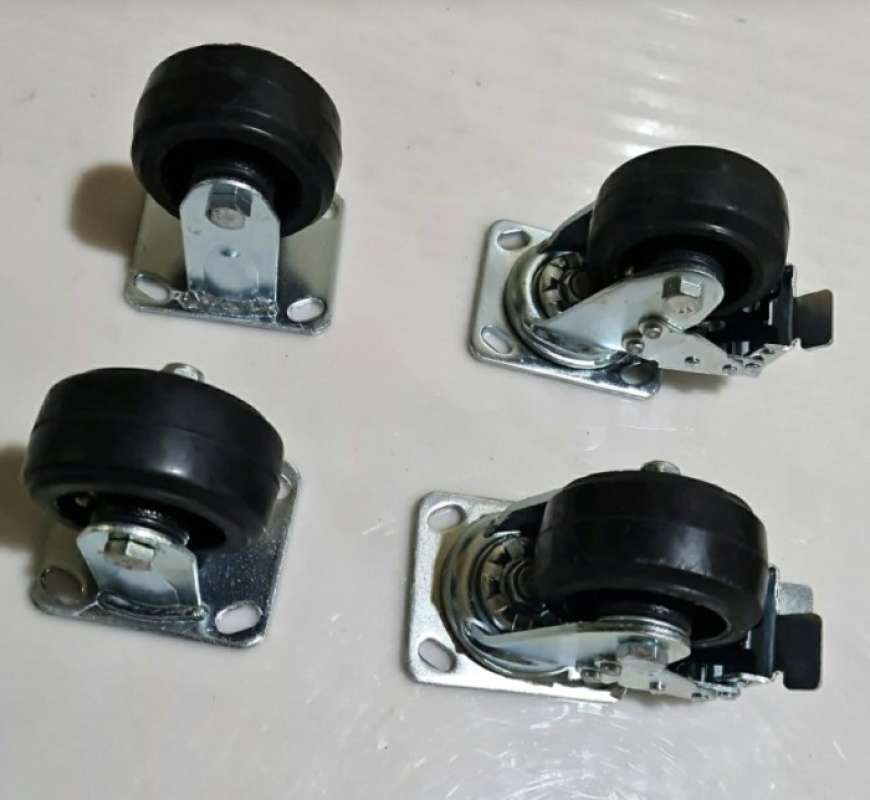 Promo Roda caster rubber 4 inch rem mati/ roda karet heavyduty 4 inch ...