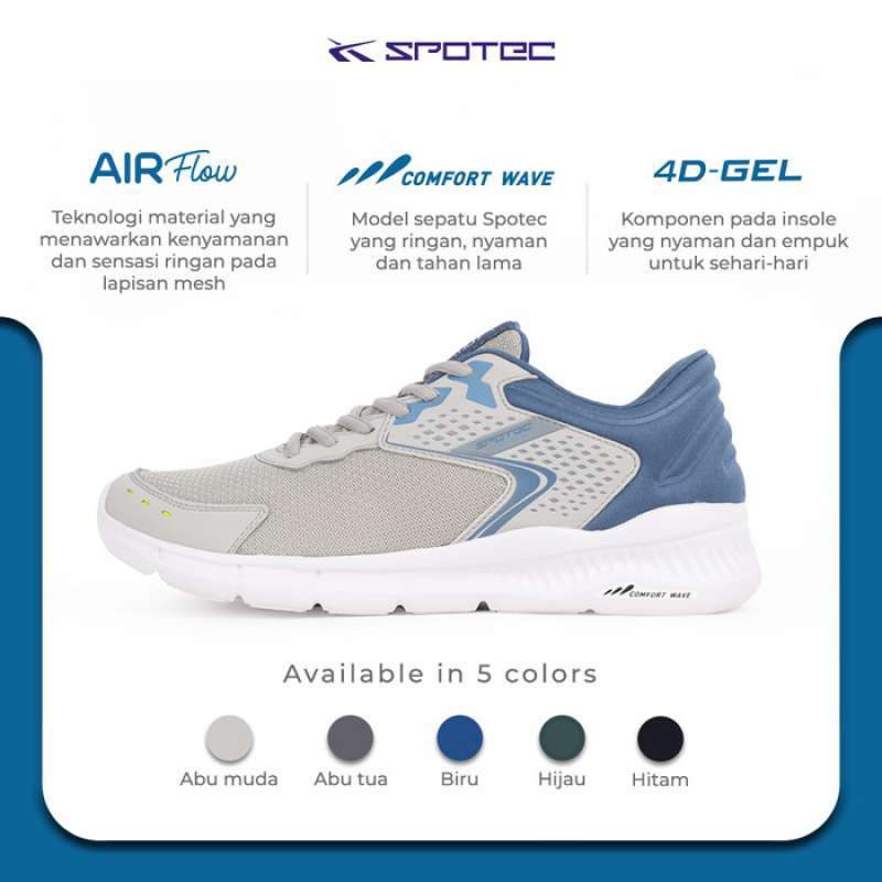 Promo Spotec Sepatu Running Blitzer Abu Muda - Biru Tua - 38 Diskon 30% ...