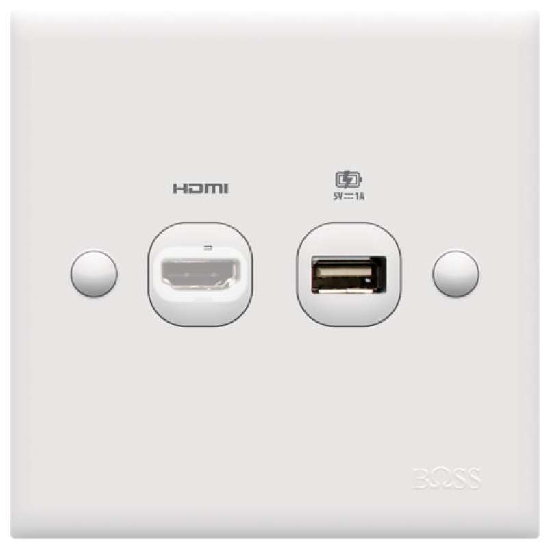 Promo BOSS B32HUC 2 gang: HDMI + USB Charger 5V 1A w/ Screw Terminals ...