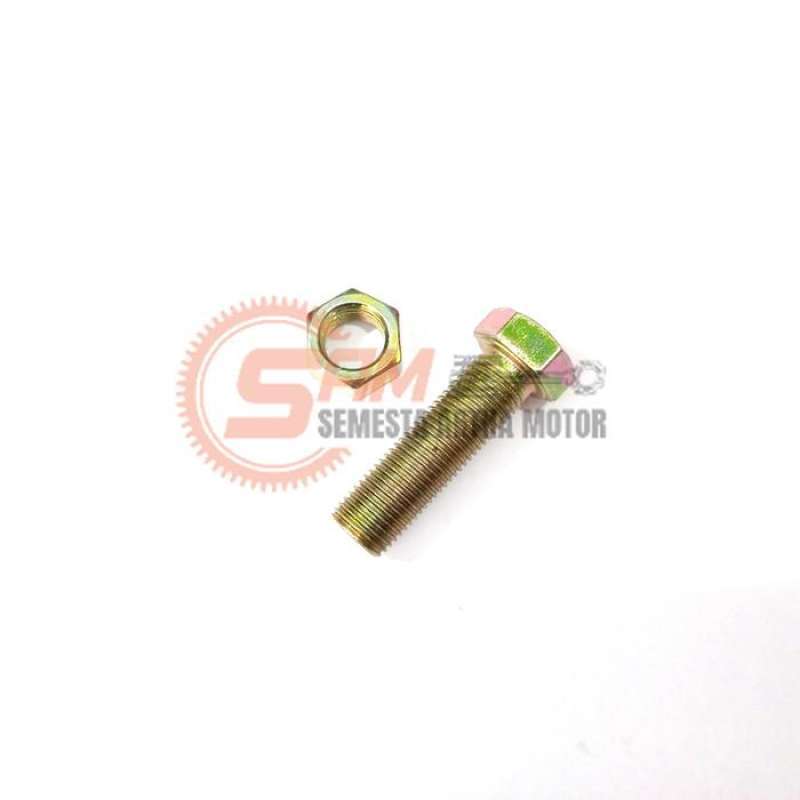 Jual Baut Mur M12 X 40 Kunci 17 Hex Bolt Nut Panjang 4cm Kuning ...