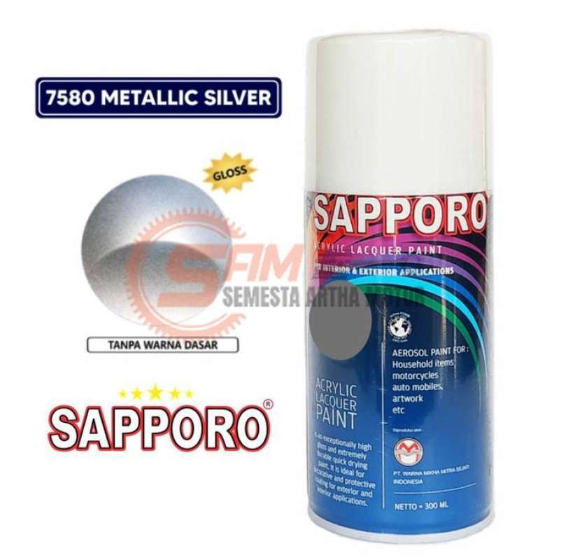 Jual Pilox Sapporo Metallic Silver 7580 Cat Semprot Pilok Metal Aerosol ...