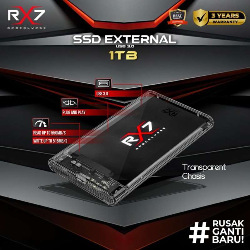 Jual Ssd External / Portable / Enclosure Rx7 1tb Usb 3.0 Resmi Di ...