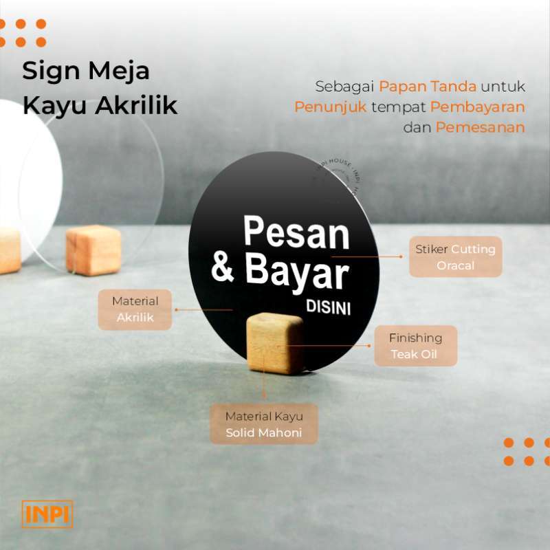 Jual Sign Pesan Dan Bayar Disini Kayu Akrilik Lingkaran - Inpi House ...