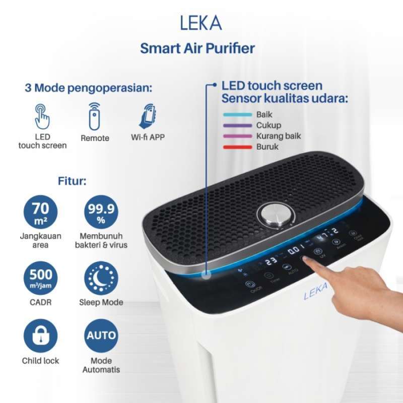 Promo LEKA AP8200WH Smart Air Purifier & Humidifier - HEPA13 UV-C App Wifi Diskon 23% di Seller ...