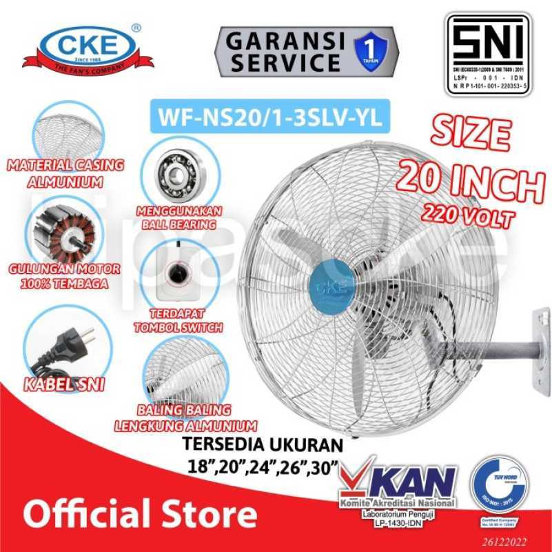 Promo Wall Fan CKE NS-SLV 20 Inch Kipas Angin Dinding Tembok Rumah ...