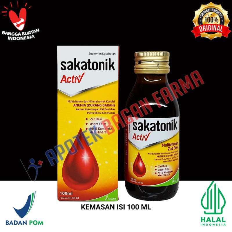 Jual SAKATONIK ACTIVE Syrup 100ml - Multivitamin Zat Besi Anemia di ...
