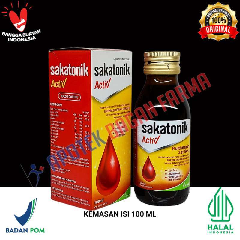 Jual SAKATONIK ACTIVE Syrup 100ml - Multivitamin Zat Besi Anemia di ...