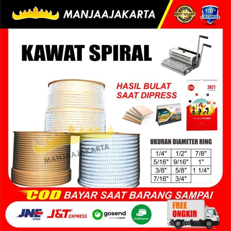 Promo KAWAT SPIRAL 5/16PUTIH RING KAWAT MURAH JILID SPIRAL KAWAT ROLL ...