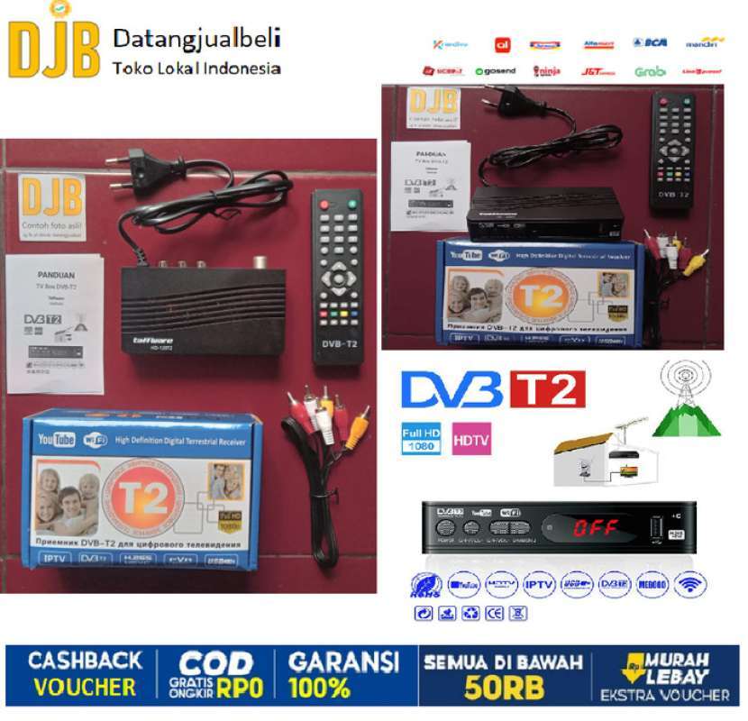 Promo digital TV Tuner Set up Box Receiver screen recorder mp4 player DVB-T2 Diskon 23% di ...