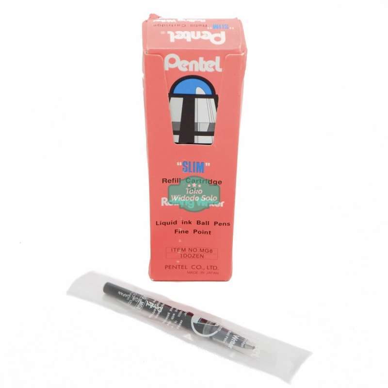 Jual Isi Pulpen Pentel MG8 SLIM Hitam Ballpoint Refill Rolling Writer - 1 Buah di Seller Toko ...