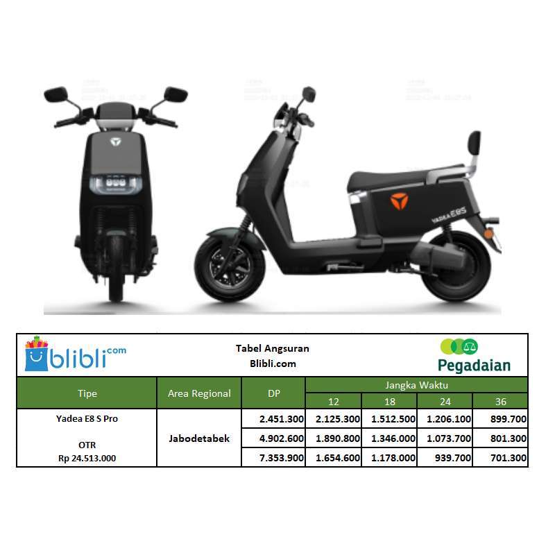 Jual Pegadaian - [dp] Yadea E8 S Sepeda Motor Listrik [otr ...