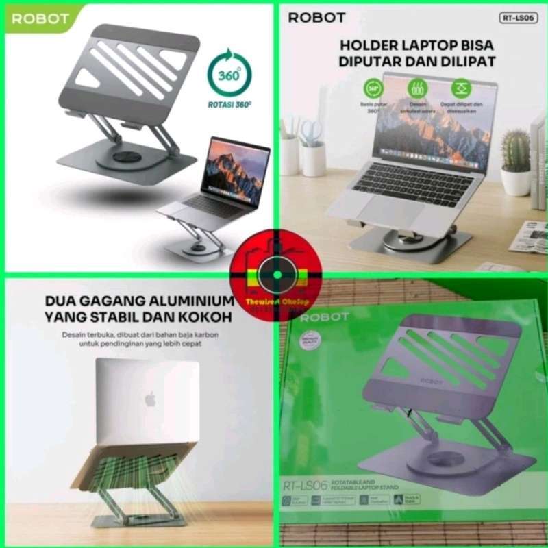 Jual Robot Rt-ls06 Laptop Stand Standing Allumunium Rotatable 360 ...