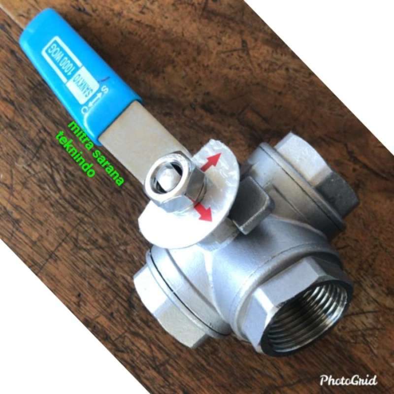 Promo Ball valve/stop kran 3way/3 way stainless SS316 drat ukuran 3/4(inchi Diskon 23% di Seller ...