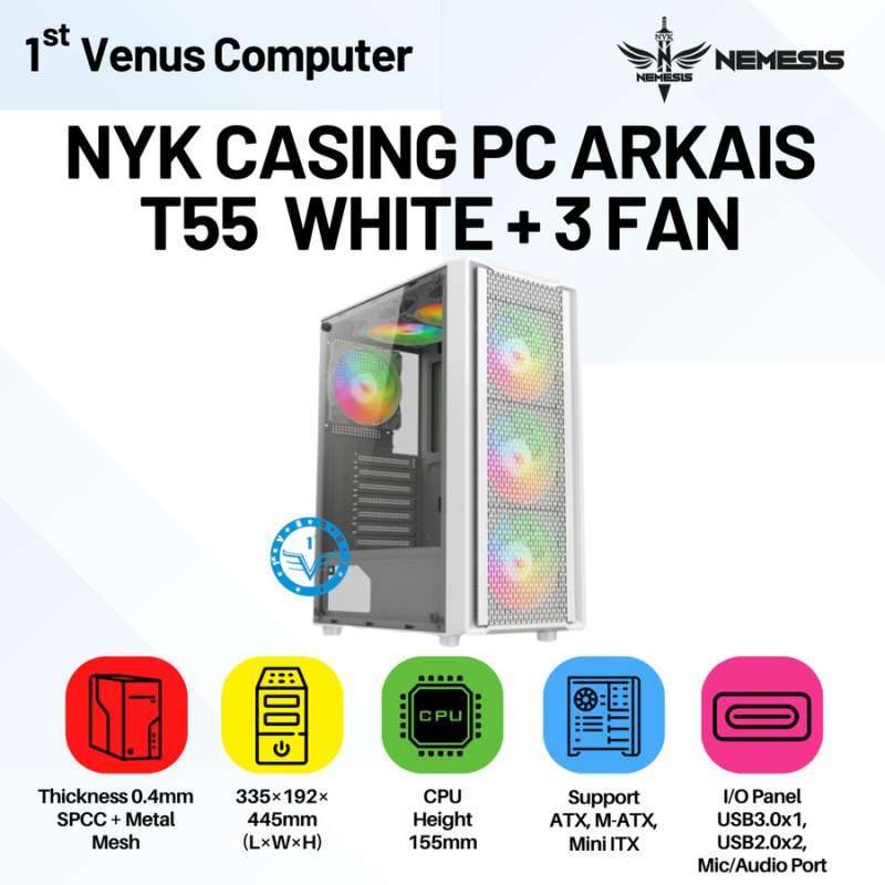 Daftar Harga Pc Case Nyk Nemesis Arkais T55 🔥 Original & Spesifikasi ...