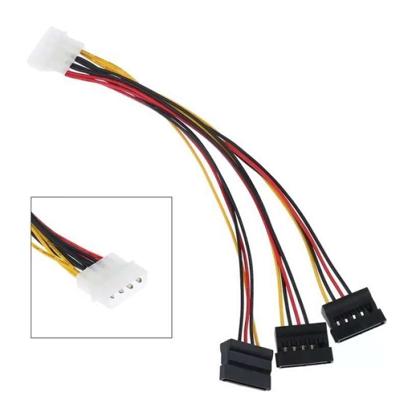 Jual Kabel Power Molex Ide 4pin Male To 3 Triple Sata Power 15pin ...