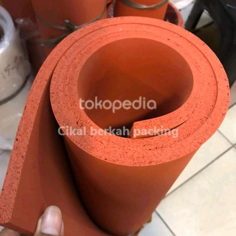Promo SPONGE SILICONE SHEET RED /SPON SILIKON LEMBARAN 15MM X 1M X 1M ...