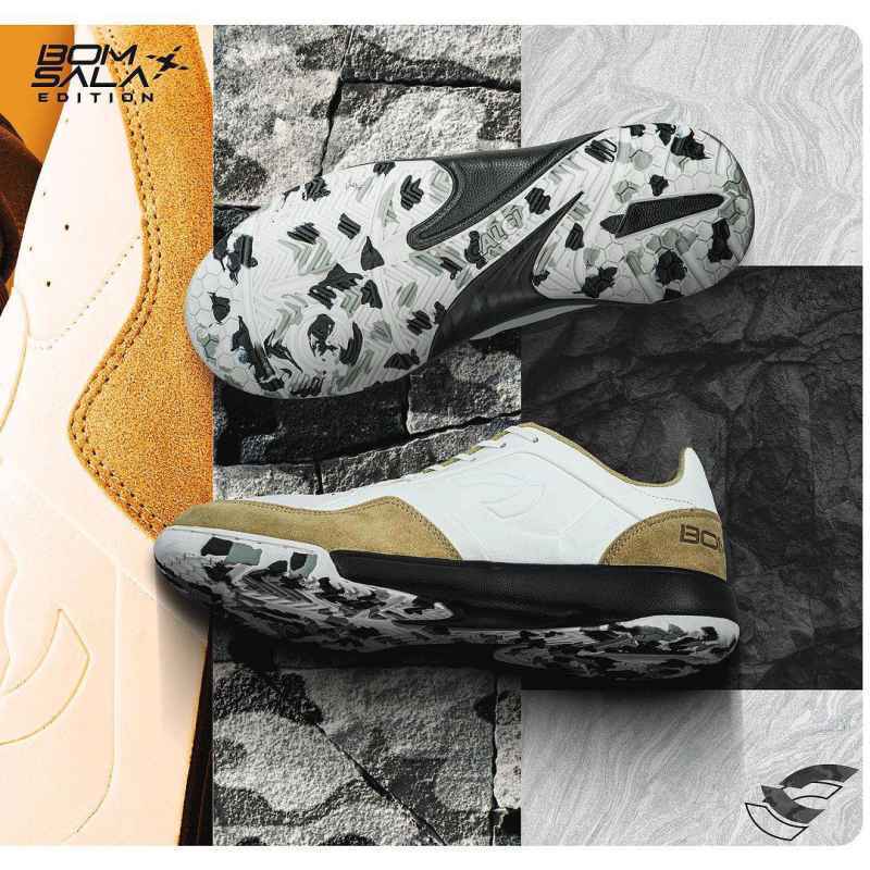 Jual Calci Bomsala X Dazzler White Cream/ Black Tan Sepatu Futsal Calci ...