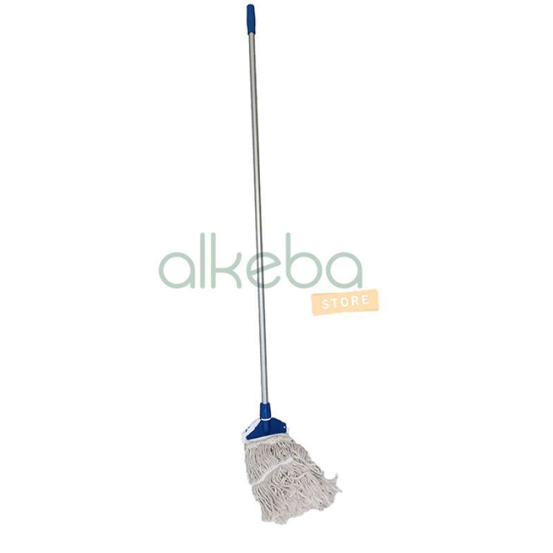Promo Mop pel Set Komplit Kain Putih Standar / tongkat + frame mop + kain Diskon 33% di Seller ...