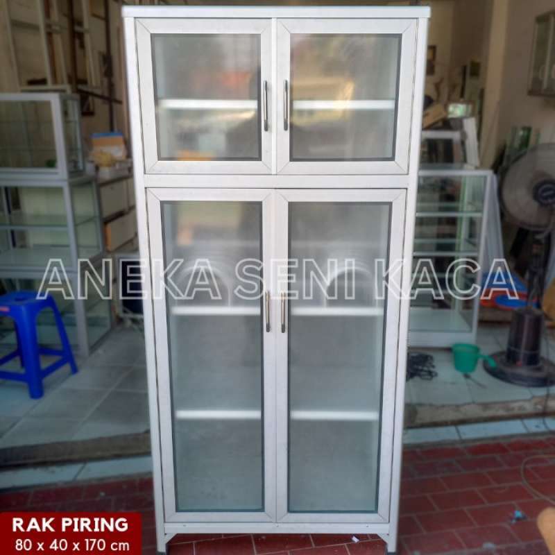 Promo Lemari Rak Piring Alumunium Kaca 2 Pintu Diskon 23% Di Seller ...