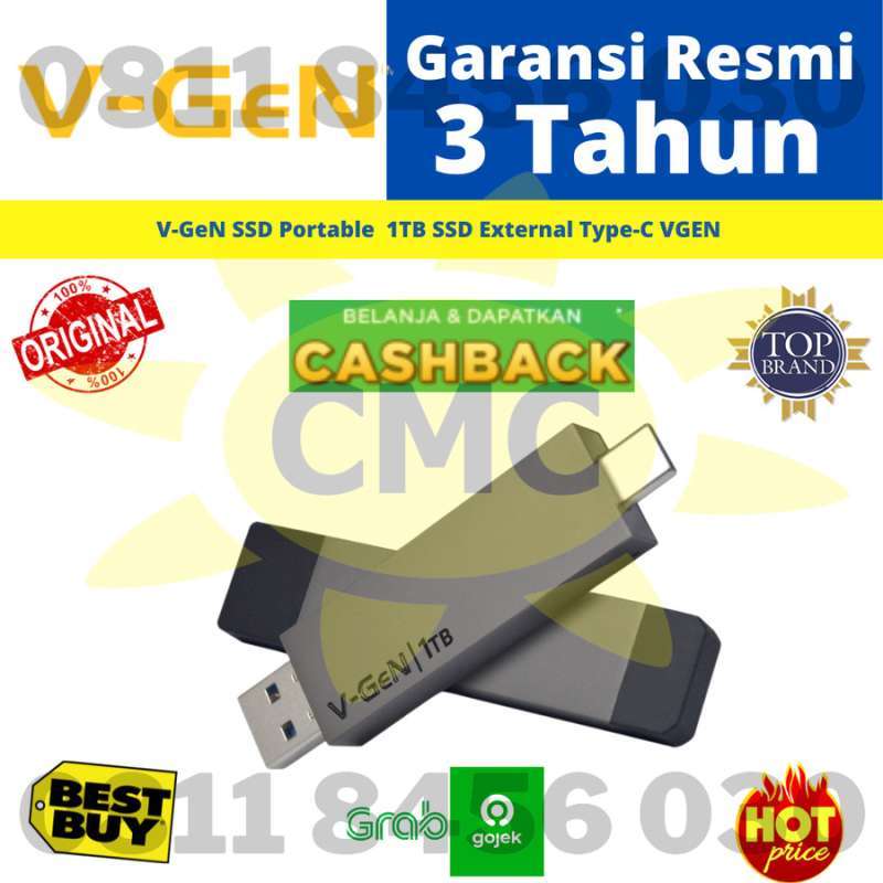 Jual SSD Portable V-GeN Platinum 1TB SSD External USB 3.2 Type-C di ...