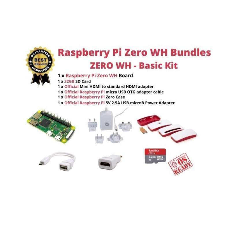 Jual Raspberry Pi Zero Wh (pre-soldered With Headers) Bundles - Basic ...