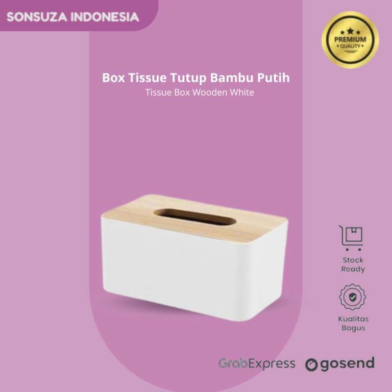 Jual Tempat Kotak Tisu Box Tissue Tutup Bambu Model Scandinavian ...