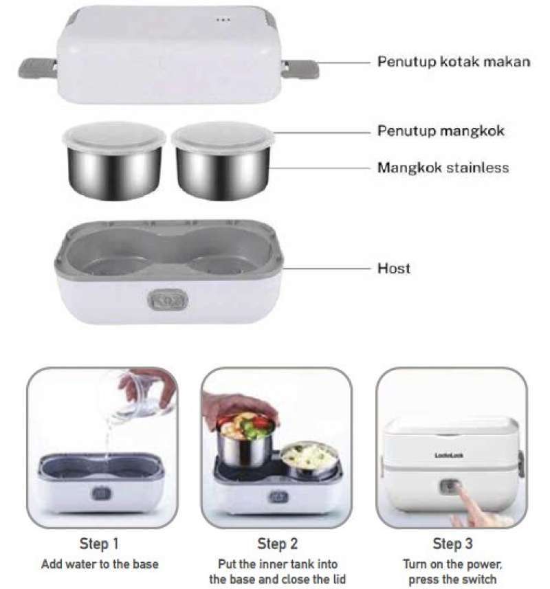 Promo Terbaik Lock N Lock Electric Lunch Box Pemanas 300w 1.1l ...