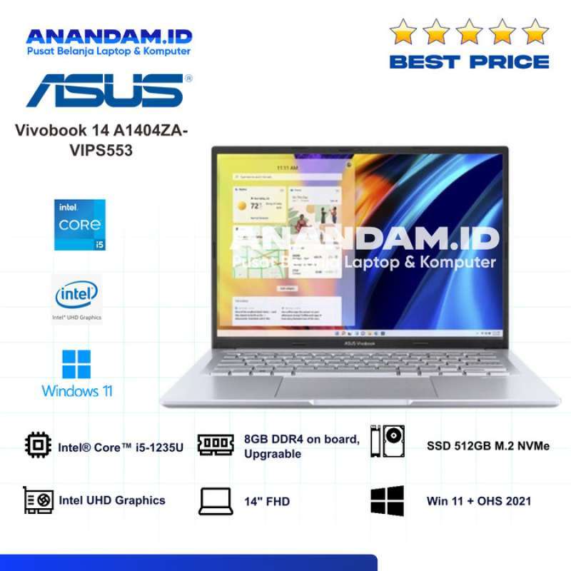 Jual ASUS Vivobook 14 A1404ZA VIPS553 Core i5 1235U 8GB 512GB W11 ...
