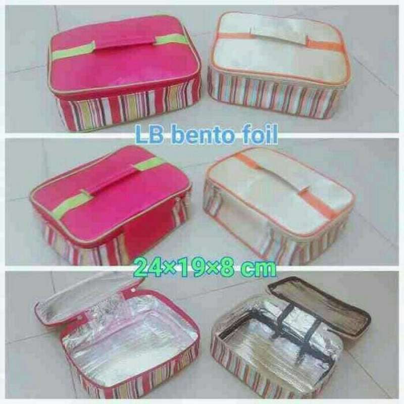 Jual Tas Bekal/ Tas Makan/ Insulated Lunchbag Polos Salur Bahan tebal ...