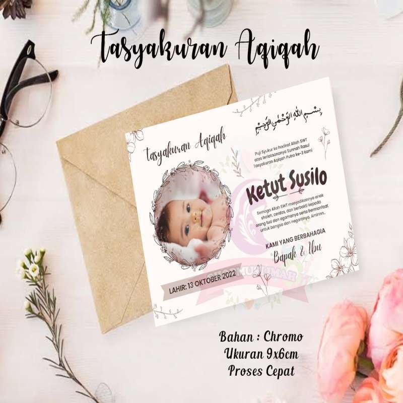 Jual Stiker Tasyakuran Aqiqah Kartu Ucapan Kelahiran Bayi Sticker ...