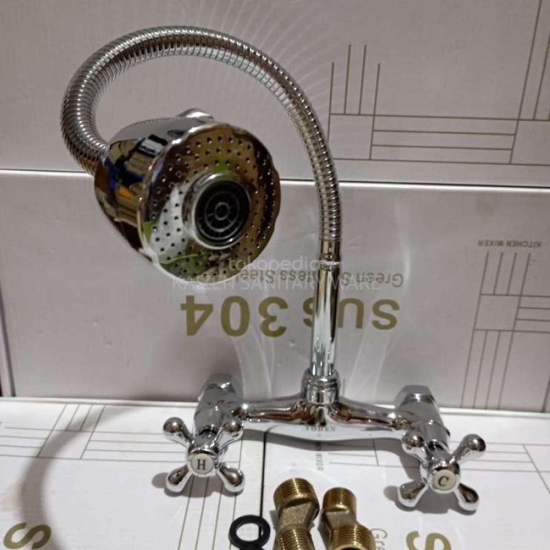 Promo Sale Kran Kitchen Sink Dinding Tembok Panas Dingin Kran Dapur ...