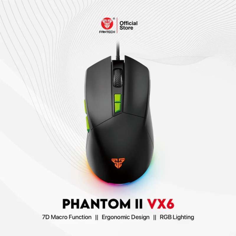 Jual Fantech Mouse PHANTOM II VX6 Macro RGB Gaming di Seller PT ...