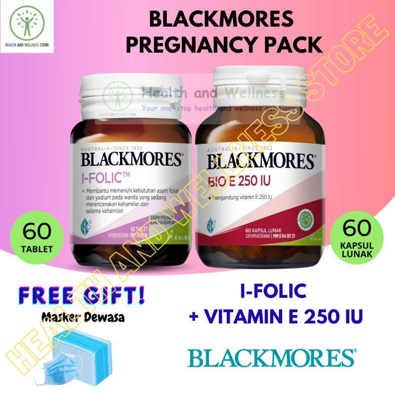 Jual PAKET MATERNITY BLACKMORES I FOLIC 60 TABLET DAN BLACKMORES BIO E 250 IU 60 KAPSUL LUNAK di ...