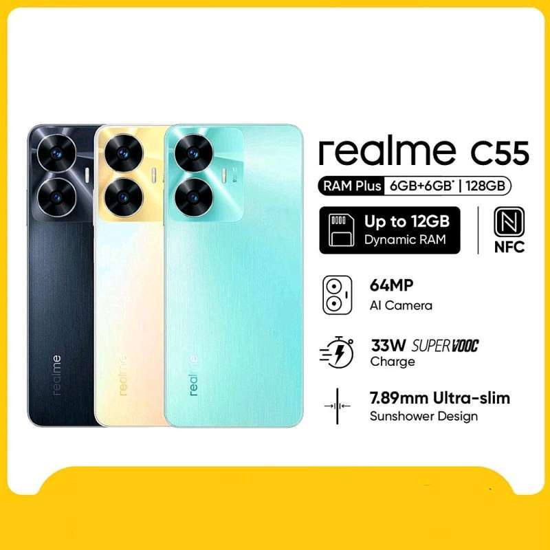 Jual Realme C55 6GB + 6GB | 128GB (64MP AI Camera) | 33W SUPERVOOC Charge - Black di Seller ...
