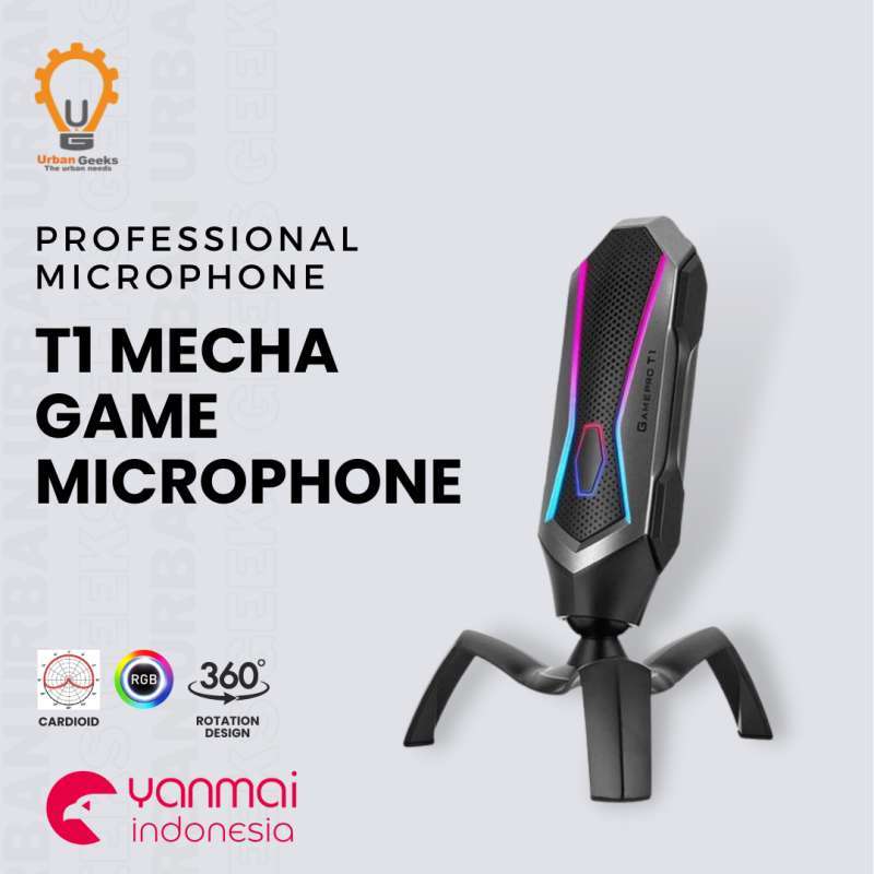 Jual Yanmai T1 USB Gaming Microphone 360 Degree Rotation RGB Lightning ...