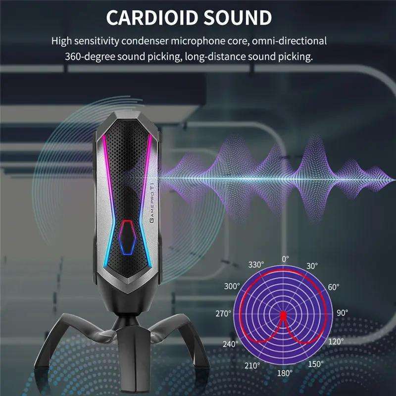 Jual Yanmai T1 USB Gaming Microphone 360 Degree Rotation RGB Lightning ...
