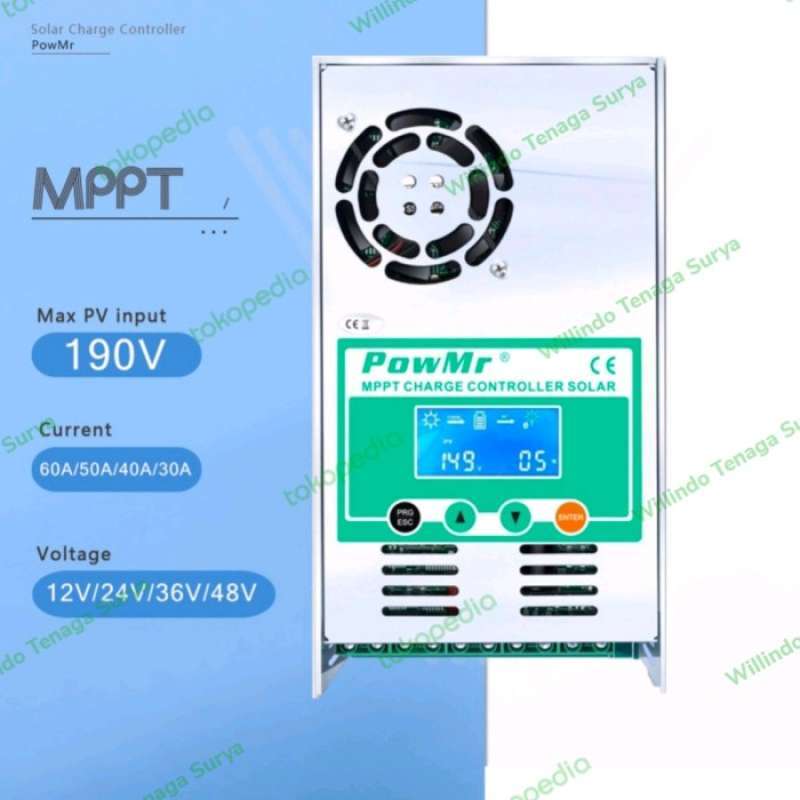 Promo Powmr MPPT Solar Charge Controller Scc60A 12/24/36/48V Diskon 23% di Seller Rhmd ...