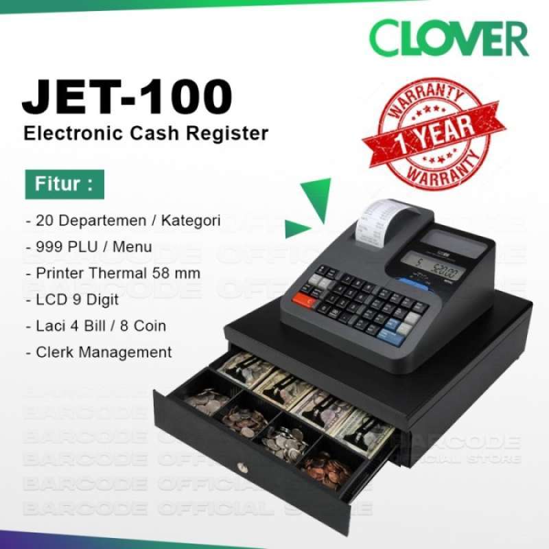 Promo Mesin Kasir Sharp Xe-A207W / Xe A207 White Cash Register All In One New - Clover JET100 ...