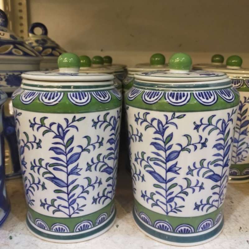 Promo Topled Keramik Biru Putih / Tempat Gula / Tempat Kopi Keramik Mewah Terbaru Diskon 34% di ...