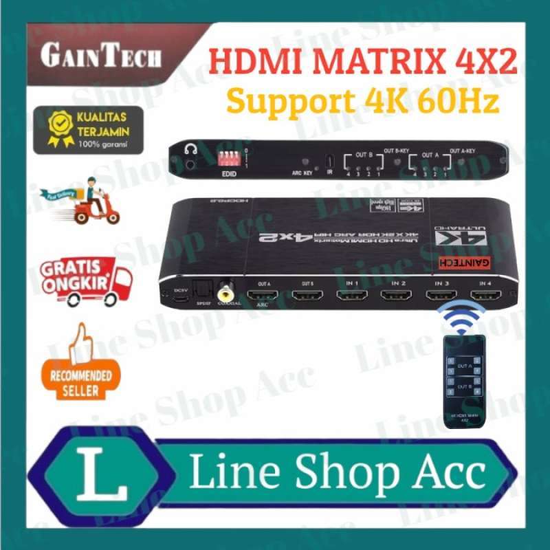 Promo Hdmi Matrix 4X2 Switch Splitter Support 4K 60Hz Promo Diskon 8% ...