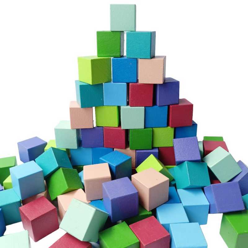 Promo Balok Kubus Warna / Building Block Wooden Toys Balok Susun Mainan ...