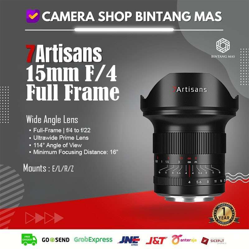 Jual 7artisans 15mm f/4 Full Frame Lens Ultrawide for E/L/RF/Z - Eos R ...