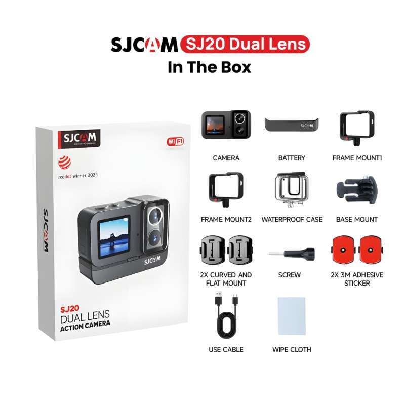 Promo SJCAM SJ20 Dual Lens Dual Screen 4K Gyro Stabilizatio Action ...