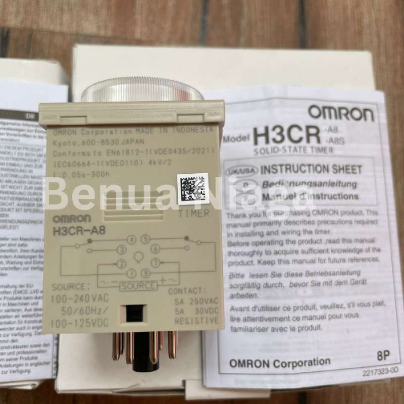 Promo OMRON TIMER H3CR-A8 220V AC SOLID STATE TIMER RELAY H3CRA8 ...
