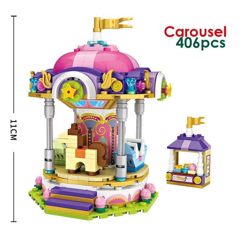 Jual loz mini 1720 CAROUSEL Block Mini kids building street creative ...