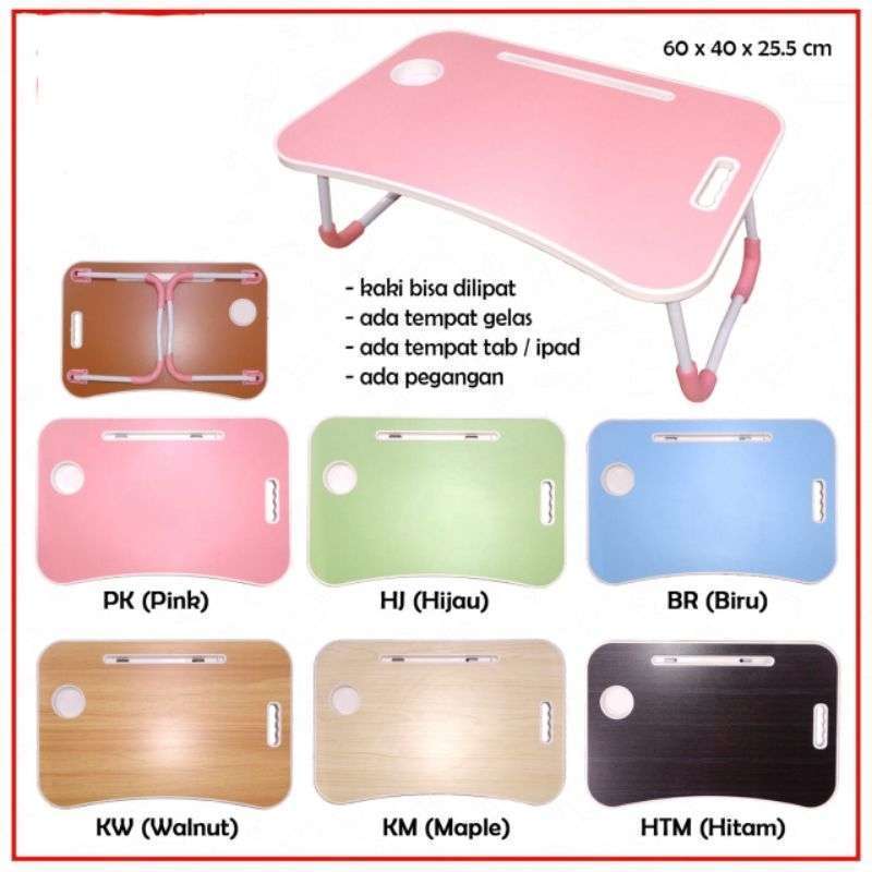 Jual Meja Belajar Lipat/ Meja Laptop Portable dengan Handle Polos ...